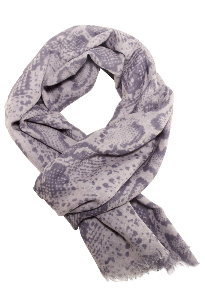 Stylish snake print scarf in grey - Besos Scarves